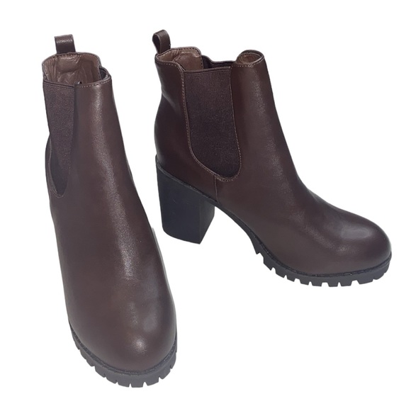 TOP Moda | Shoes | Top Moda Brown Faux Leather Ankle Boots Size | Poshmark